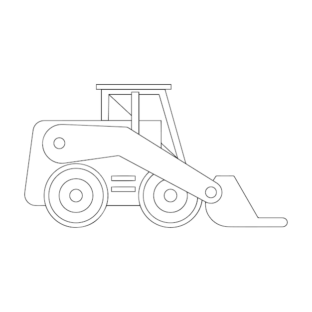 Minimalist Sketch of a Powerful Front-End Loader | Jiffy Designs