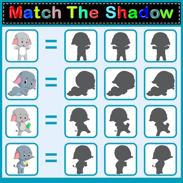 Matching Adorable Animal Silhouettes with Their Shadows | Jiffy Designs