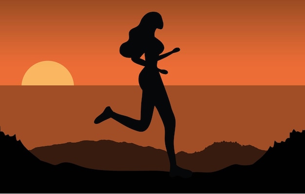 Silhouetted Runner Chasing the Sunset in the Mountains | Jiffy Designs