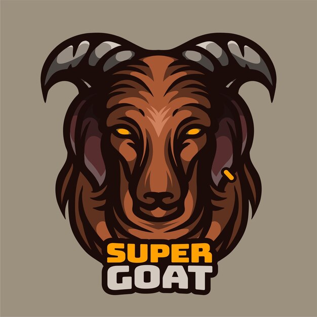 Fierce Goat Mascot with Dramatic Horns and Glowing Eyes | Jiffy Designs