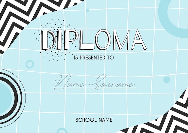 Elegant Diploma Certificate with Geometric Patterns | Jiffy Designs