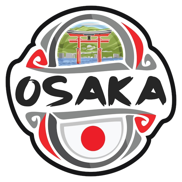 Vibrant Osaka Emblem with Iconic Japanese Imagery | Jiffy Designs