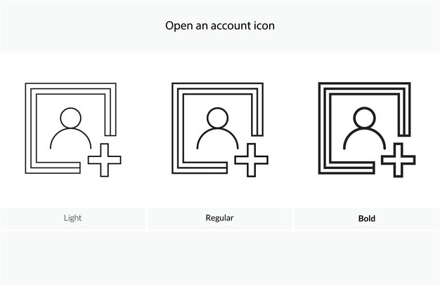 Minimalist Open Account Icons with Stylized User Symbols | Jiffy Designs