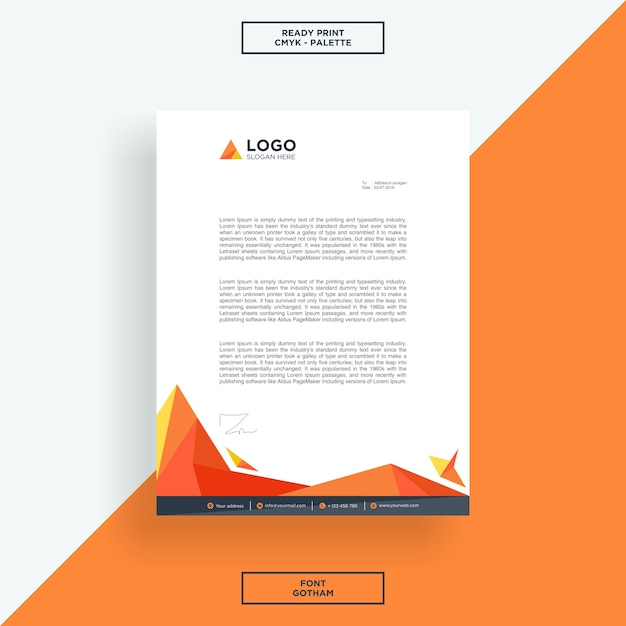 Vibrant Geometric Letterhead with Bold Logo Design | Jiffy Designs