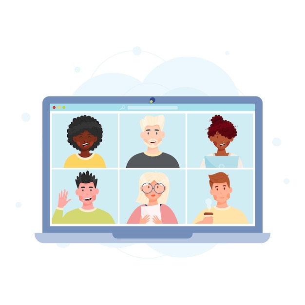 Diverse Group of People Connecting Through Video Call | Jiffy Designs