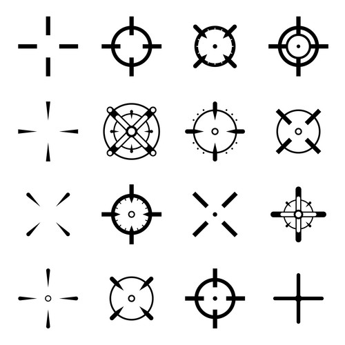 Different Icon Set Of Targets And Destination. Target And Aim ...