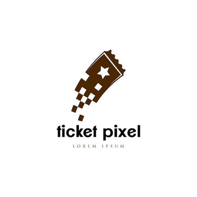 Ticket Pixel Logo: Checkered Cursor with Pixel-Art Aesthetic | Jiffy ...