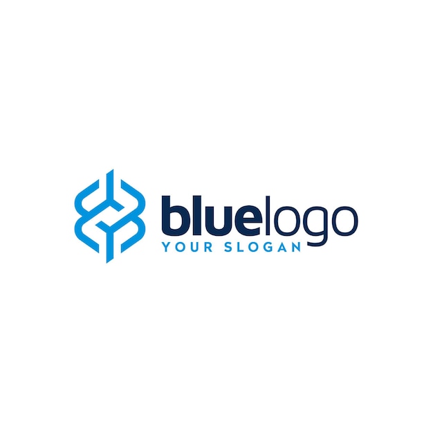 Interlocking Geometric Shapes in Vibrant Blue Branding Logo | Jiffy Designs
