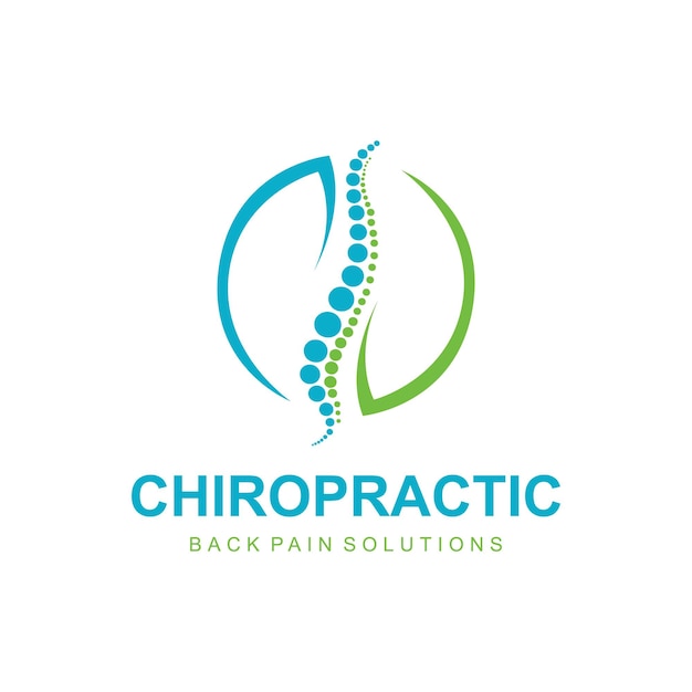 Vibrant Chiropractic Emblem with Spinal Curve and Dots | Jiffy Designs