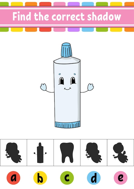 Cheerful Toothpaste Silhouette Matching Game | Jiffy Designs