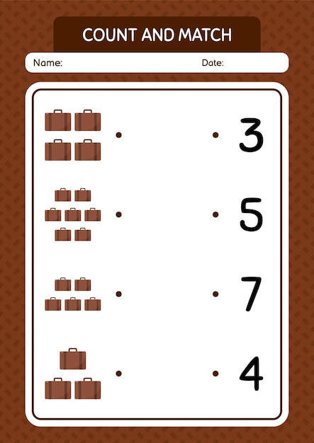Counting Suitcases and Matching Quantities on Worksheet | Jiffy Designs