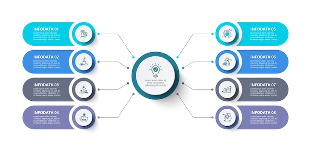 Radial Infographic with Concise Text and Minimalist Icons | Jiffy Designs