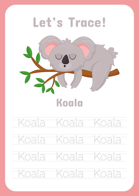Adorable Koala Tracing Activity for Kids | Jiffy Designs