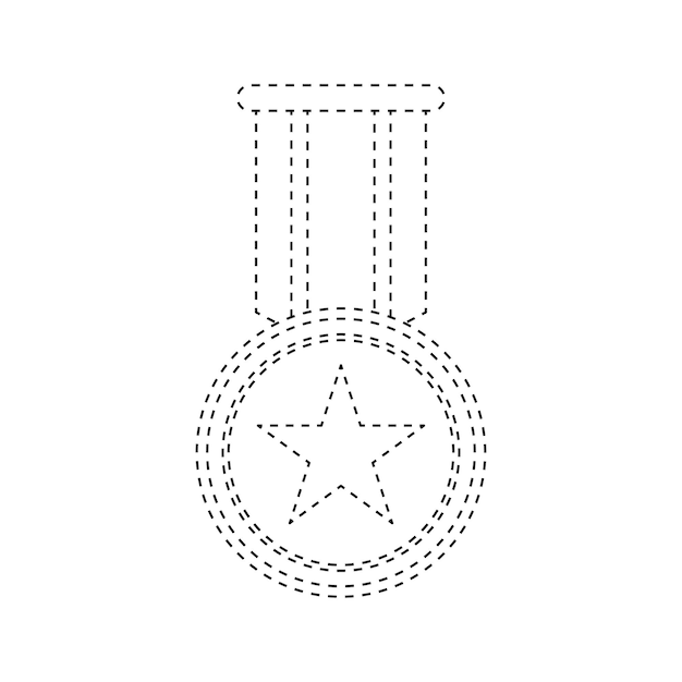 Elegant Star-Shaped Medal with Dotted Outline | Jiffy Designs