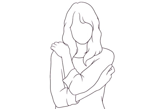 Thoughtful Woman in Minimalist Line Art Portrait | Jiffy Designs