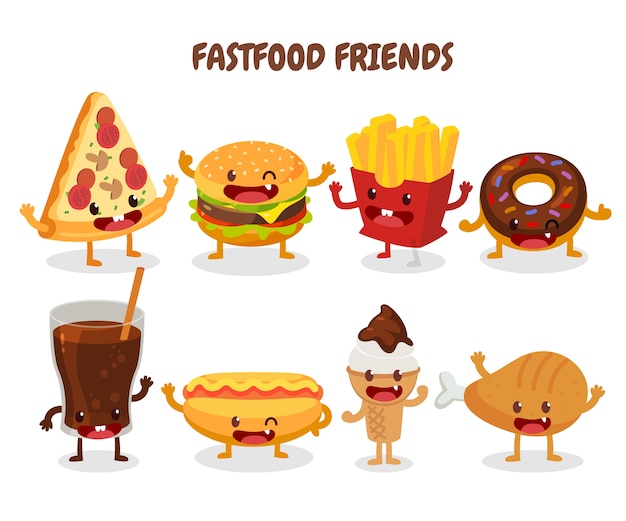 Cute Anthropomorphic Fast Food Characters with Vibrant Colors | Jiffy ...