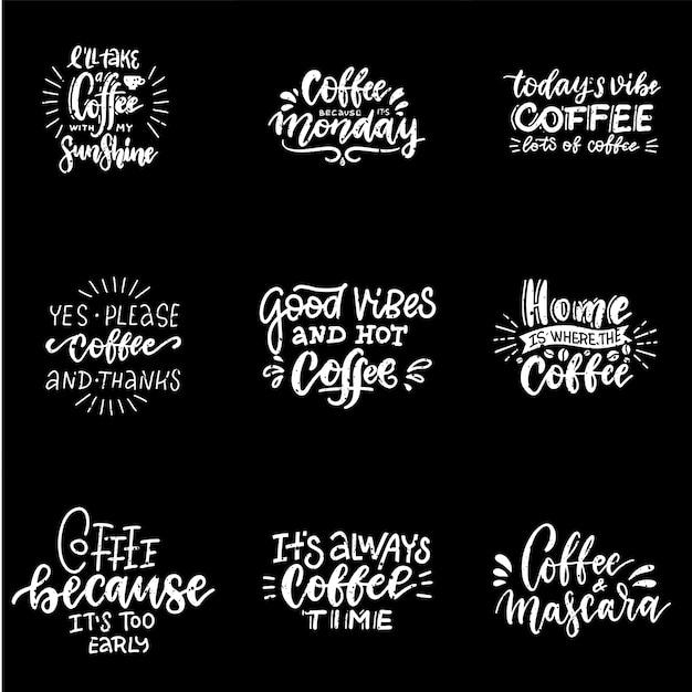 Vibrant Collection of Coffee-Themed Typographic Designs | Jiffy Designs