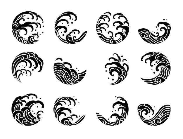 Elegant Collection of Abstract Wave Symbols and Icons | Jiffy Designs