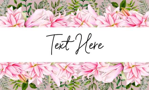 Pink Magnolia Flowers Border with Handwritten Text Placeholder | Jiffy ...