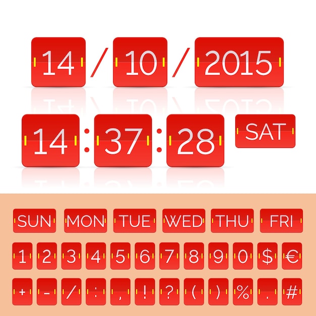 Vibrant Red Calendar Cubes with Dates and Days of the Week | Jiffy Designs