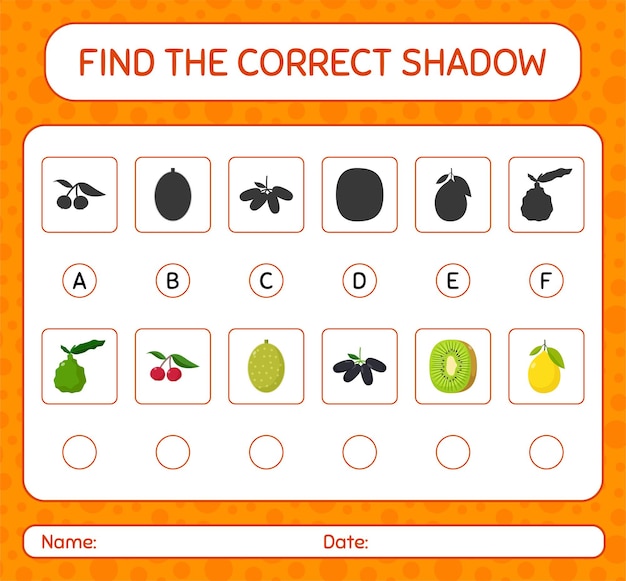Matching Fruits and Their Shadows: A Fun Visual Puzzle | Jiffy Designs