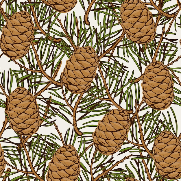 Vibrant Pine Cone and Needle Pattern | Jiffy Designs