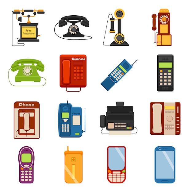 Vintage Telephone Icons: A Retro Communication Retrospective | Jiffy ...