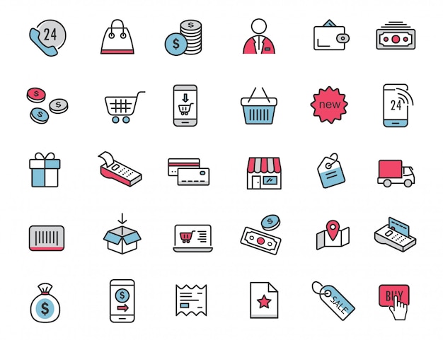 Diverse Collection of Versatile Shopping and Retail Icons | Jiffy Designs