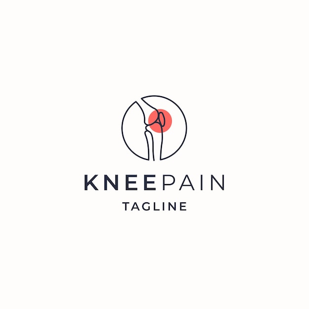 Minimalist Knee Pain Relief Icon with Tagline | Jiffy Designs