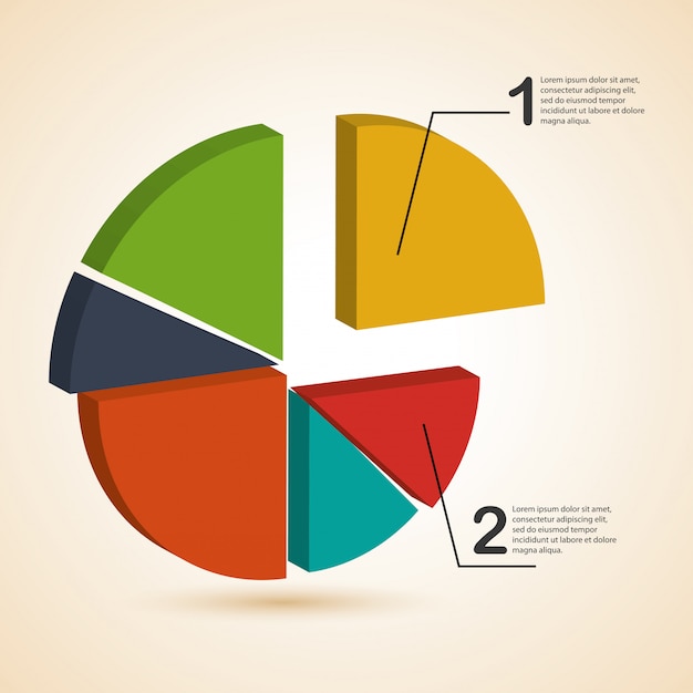 Colorful Pie Chart Illustration with Numbered Segments and Labels ...