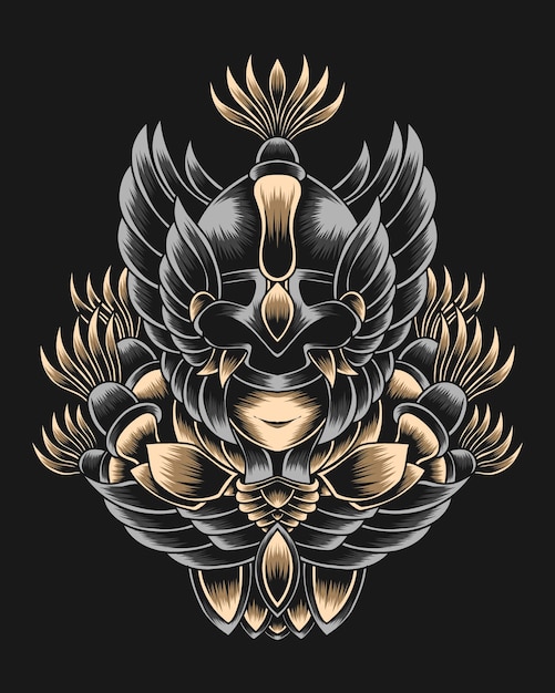 Majestic Winged Lotus Emblem in Metallic Tones | Jiffy Designs
