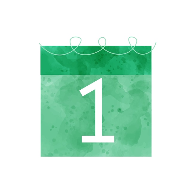 Vibrant Green Number One Banner with Watercolor Texture | Jiffy Designs