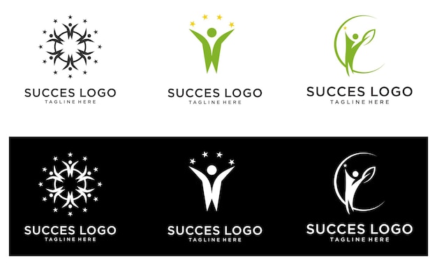Vibrant Success Symbols: Uplifting Figures, Radiant Stars, and ...