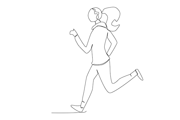 Energetic Runner in Motion Outline Illustration | Jiffy Designs