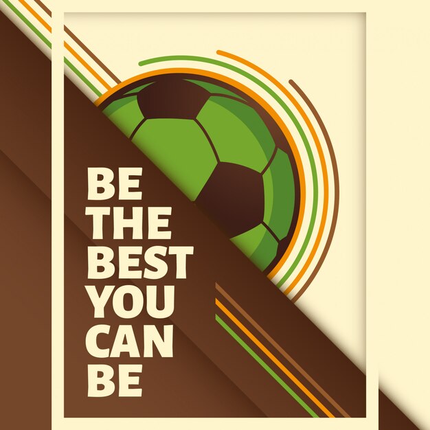 Motivational Soccer Poster with Vibrant Retro Stripes | Jiffy Designs