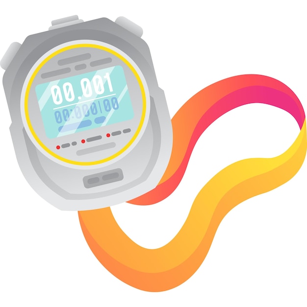 Vibrant Stopwatch with Colorful Ribbon Design | Jiffy Designs