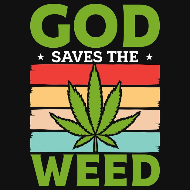 Vibrant Marijuana Leaf Slogan on Retro Striped Background | Jiffy Designs