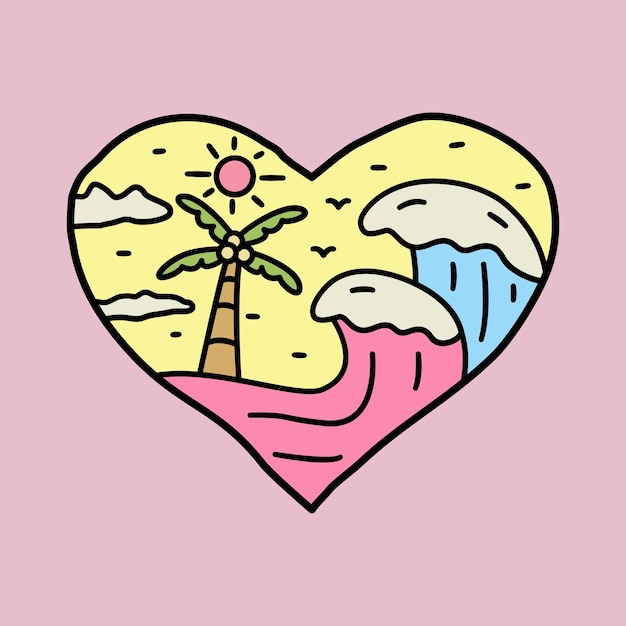 Vibrant Heart-Shaped Tropical Landscape | Jiffy Designs