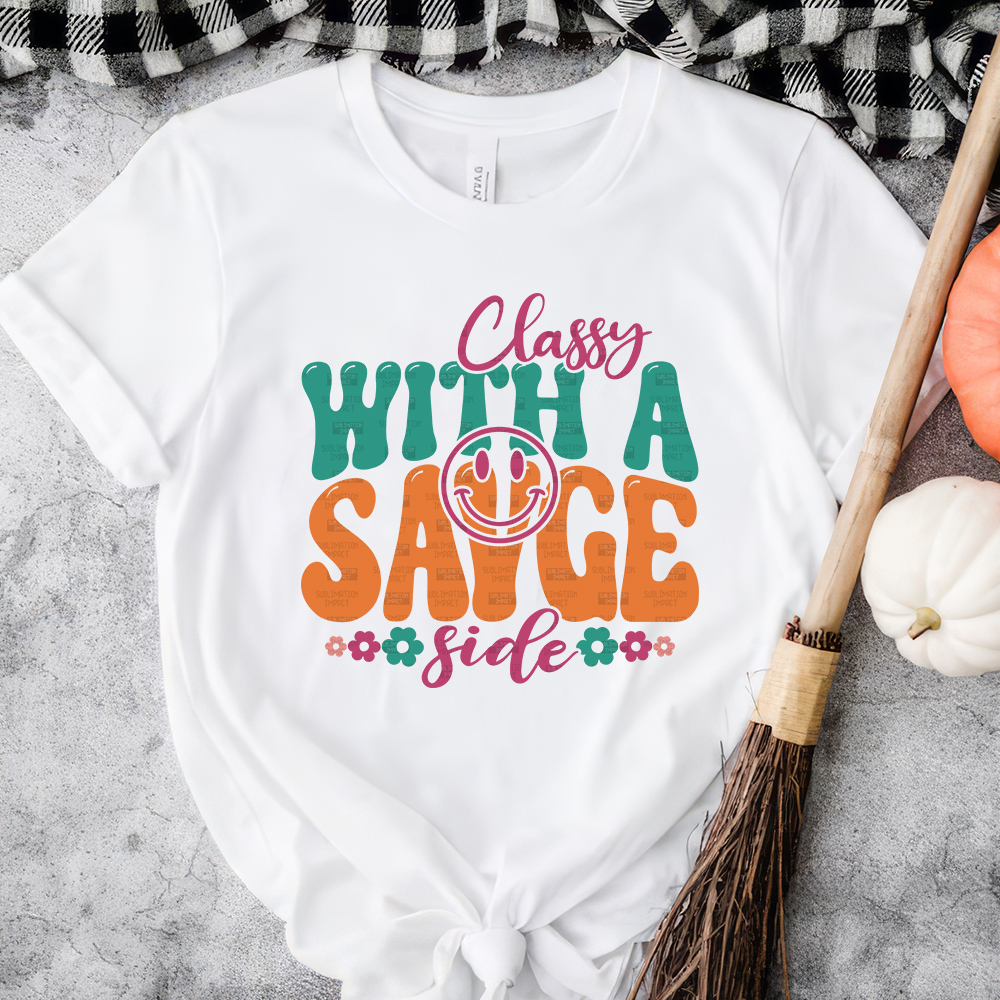 'Classy With A Sauce Side' Playful Typography with Vibrant Colors and ...