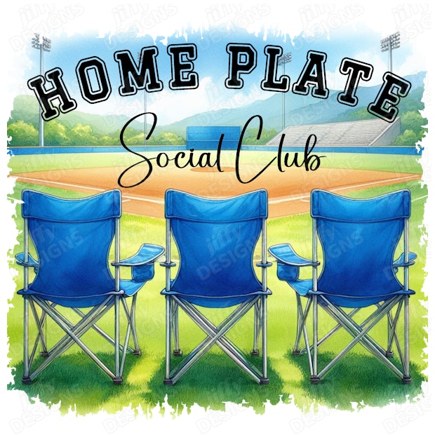 'Home Plate Social Club' Vibrant Watercolor Beach Chairs Scene | Jiffy ...