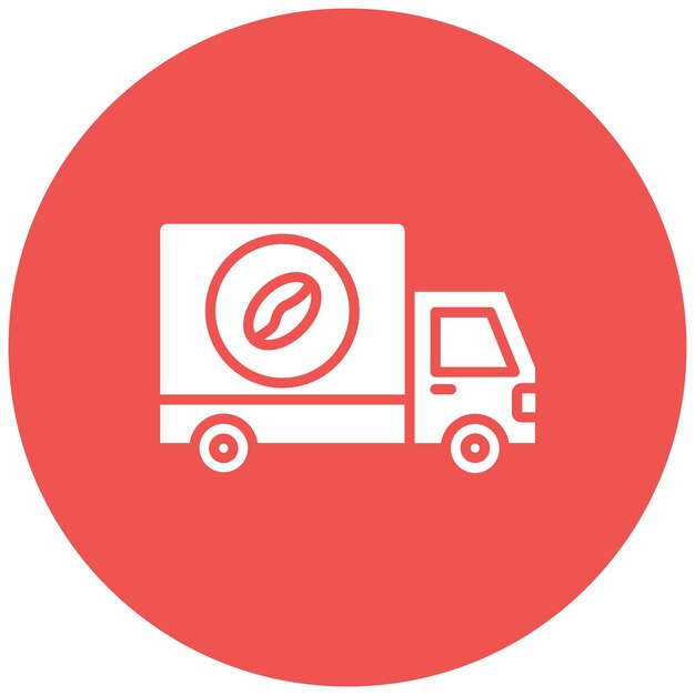 Delivery Truck with Coffee Bean Icon | Jiffy Designs