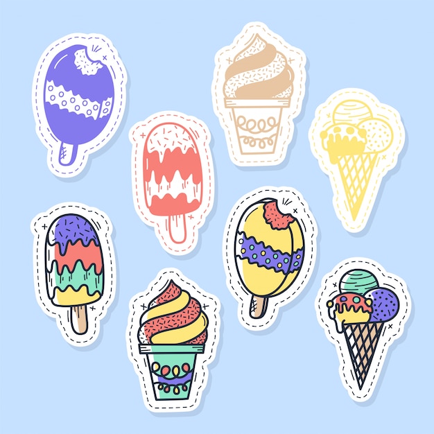 Vibrant Collection of Whimsical Ice Cream and Dessert Stickers | Jiffy ...