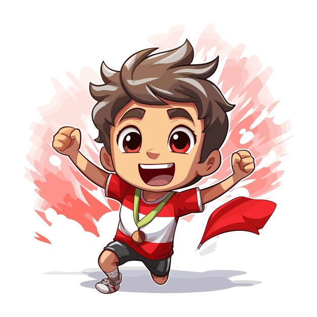 Energetic Young Superhero in Vibrant Red Costume | Jiffy Designs