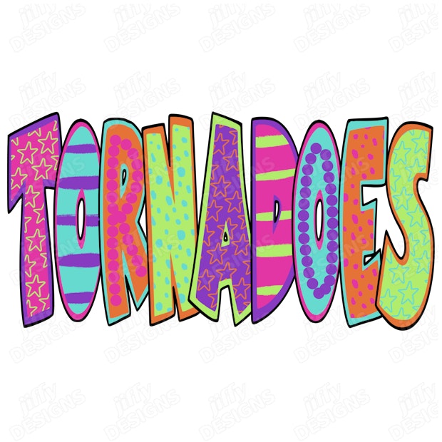 'Tornadoes' Vibrant Graffiti-Style Letters with Playful Patterns and ...