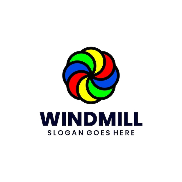 Vibrant Windmill Logo with Swirling Colorful Blades | Jiffy Designs