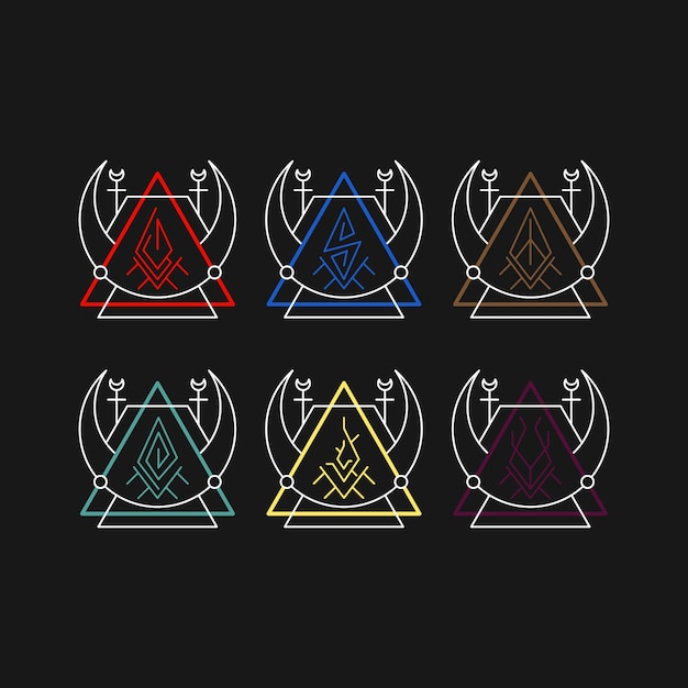 Vibrant Geometric Symbols in Ethereal Monochrome Composition | Jiffy ...