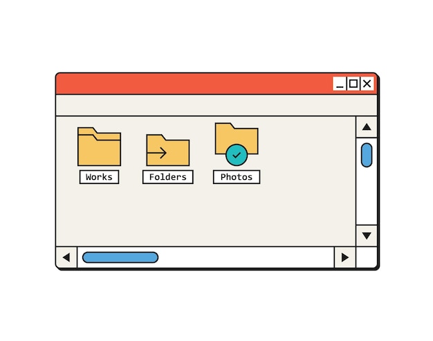 Retro style computer window interface and 90s nostalgic ui design ...