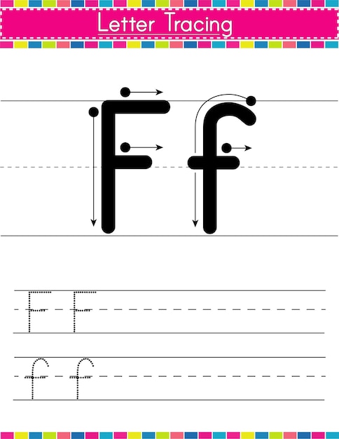 Vibrant Letter Tracing: Uppercase and Lowercase F | Jiffy Designs
