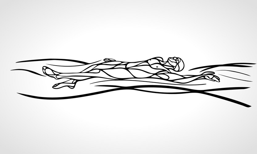 Professional Swimmer Backstroke Silhouette Side View. Eps10 | Jiffy Designs