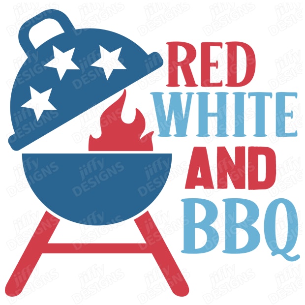 'Red White and BBQ' Patriotic Grill Design with Stars and Flames ...